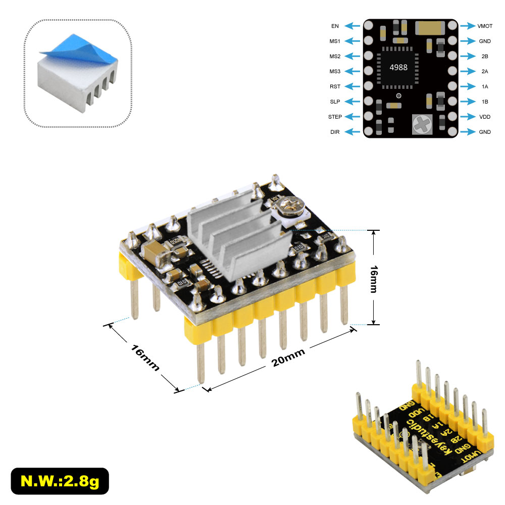 Ks0281 Keyestudio Reprap Stepper Motor Driver - Keyestudio Wiki