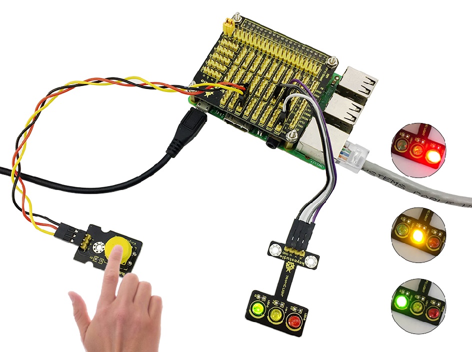 KS0310 Keyestudio Traffic Light Module (Black and Eco-friendly ...