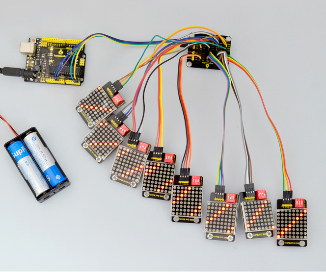 KS0396 keyestudio 8x8 LED Matrix Module Address Select - Keyestudio Wiki
