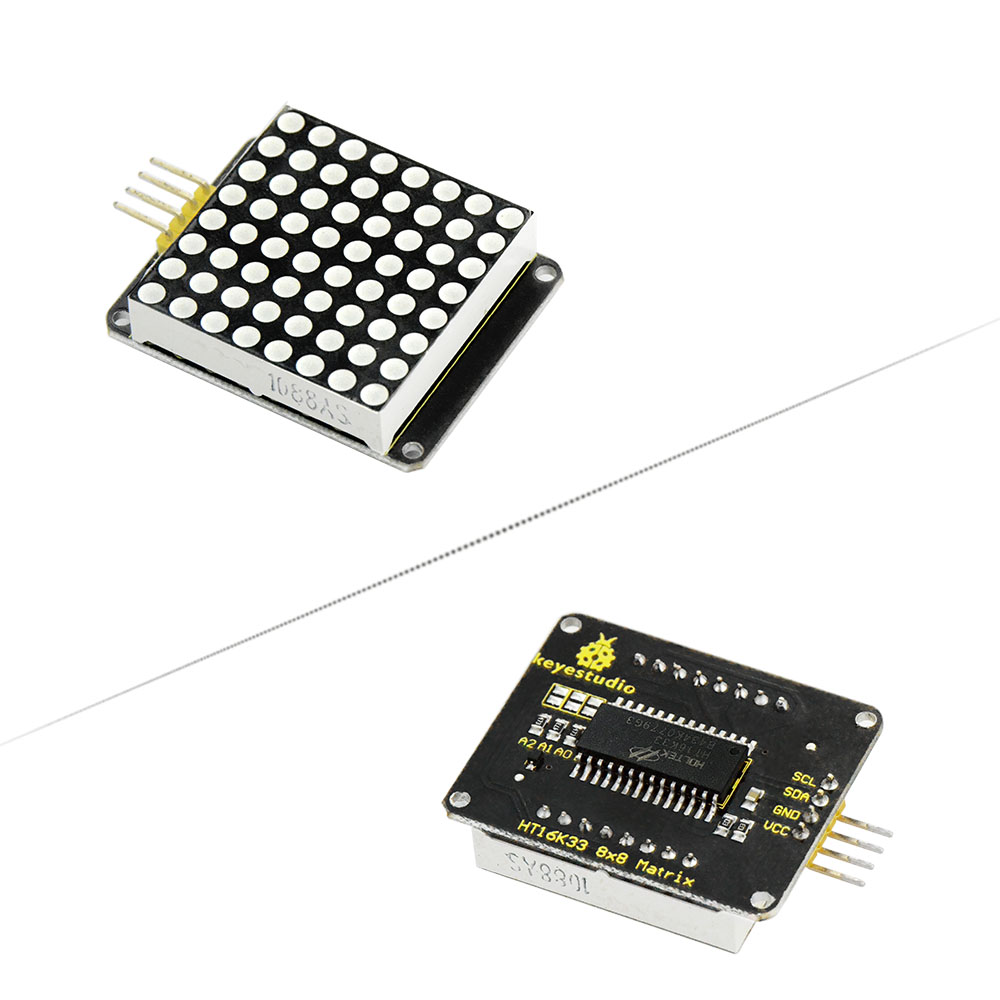 Ks0064 keyestudio I2C 8x8 LED Matrix HT16K33 - Keyestudio Wiki