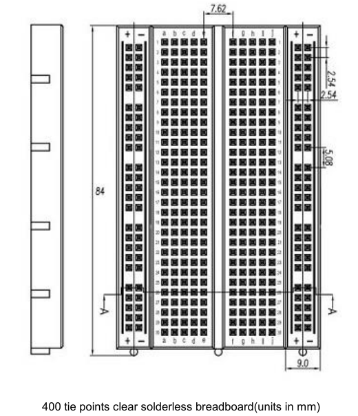 KS0331 400 Tie Points Solderless Breadboard 3PCS Keyestudio Wiki KS0331 400 Tie Points Solderless Breadboard 3PCS Keyestudio Wiki