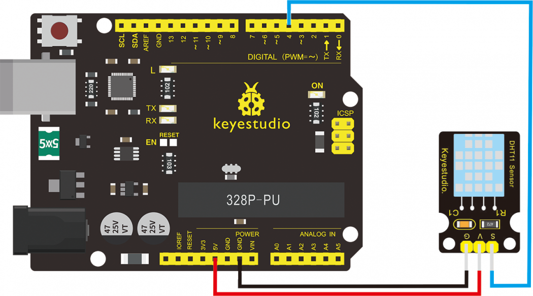 Ks0034 keyestudio DHT11 Temperature and Humidity Sensor - Keyestudio Wiki