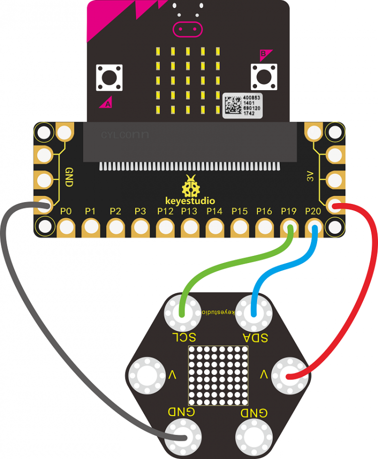 KS0478 Keyestudio Micro:bit Honeycomb Dot Matrix Module (Black and Eco ...