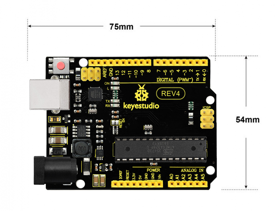 KS0341A Keyestudio REV4 (Black) Main Control Board - Keyestudio Wiki
