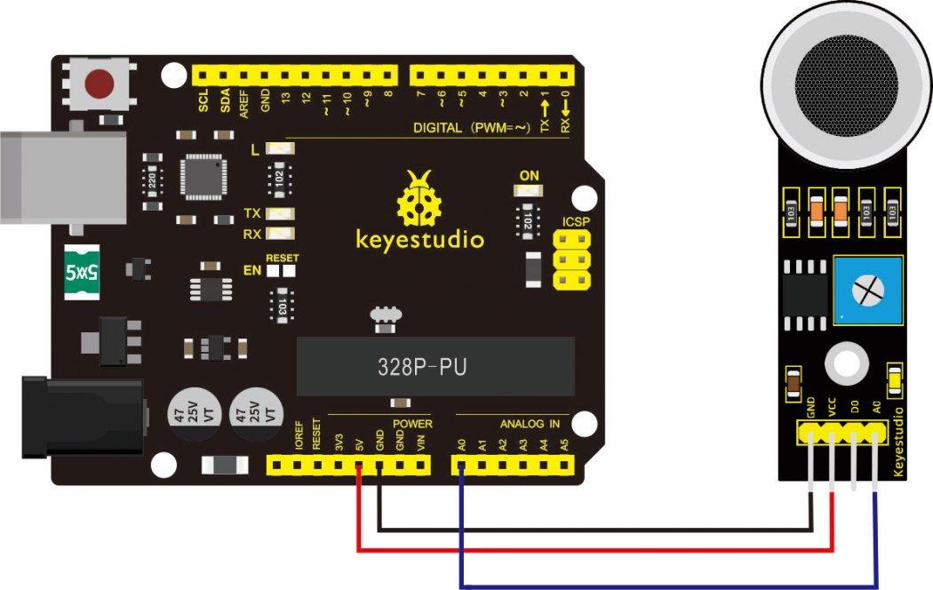 Ks0040 keyestudio Analog Gas Sensor - Keyestudio Wiki