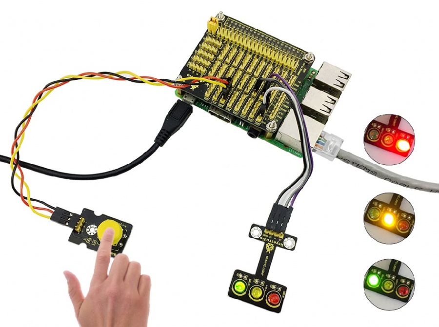 KS0310 Keyestudio Traffic Light Module (Black and Eco-friendly ...