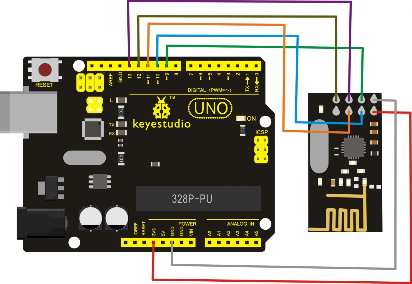 KS0338 Keyestudio 24L01 Wireless Module - Keyestudio Wiki