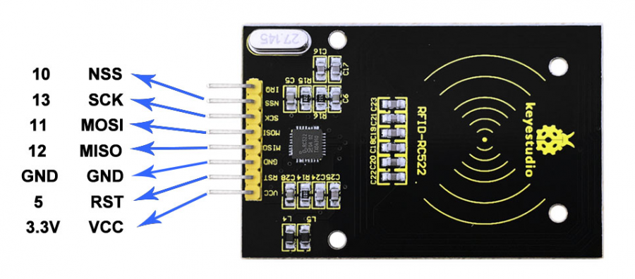 Ks0067 keyestudio RC522 RFID Module for Arduino - Keyestudio Wiki