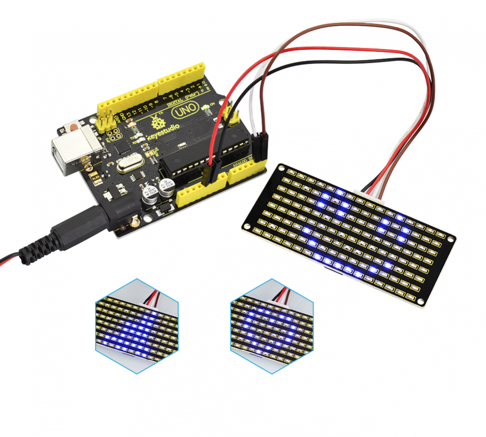 KS0357A Keyestudio 8x16 LED Matrix Panel - Keyestudio Wiki