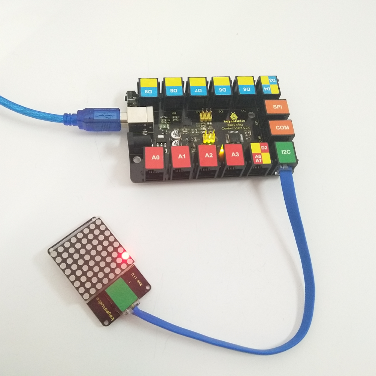 Ks0139 keyestudio EASY plug I2C 8x8 LED Matrix - Keyestudio Wiki