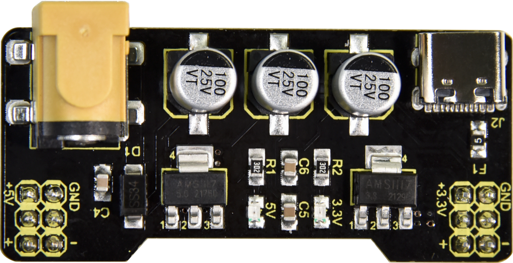 KS0534 Keyestudio Power Module Type-C for Breadboard - Keyestudio Wiki