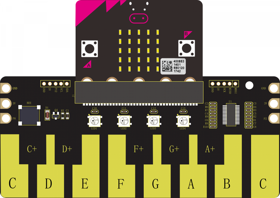 KS0440 Keyestudio Piano Shield for Micro:bit (Black and Eco-friendly ...