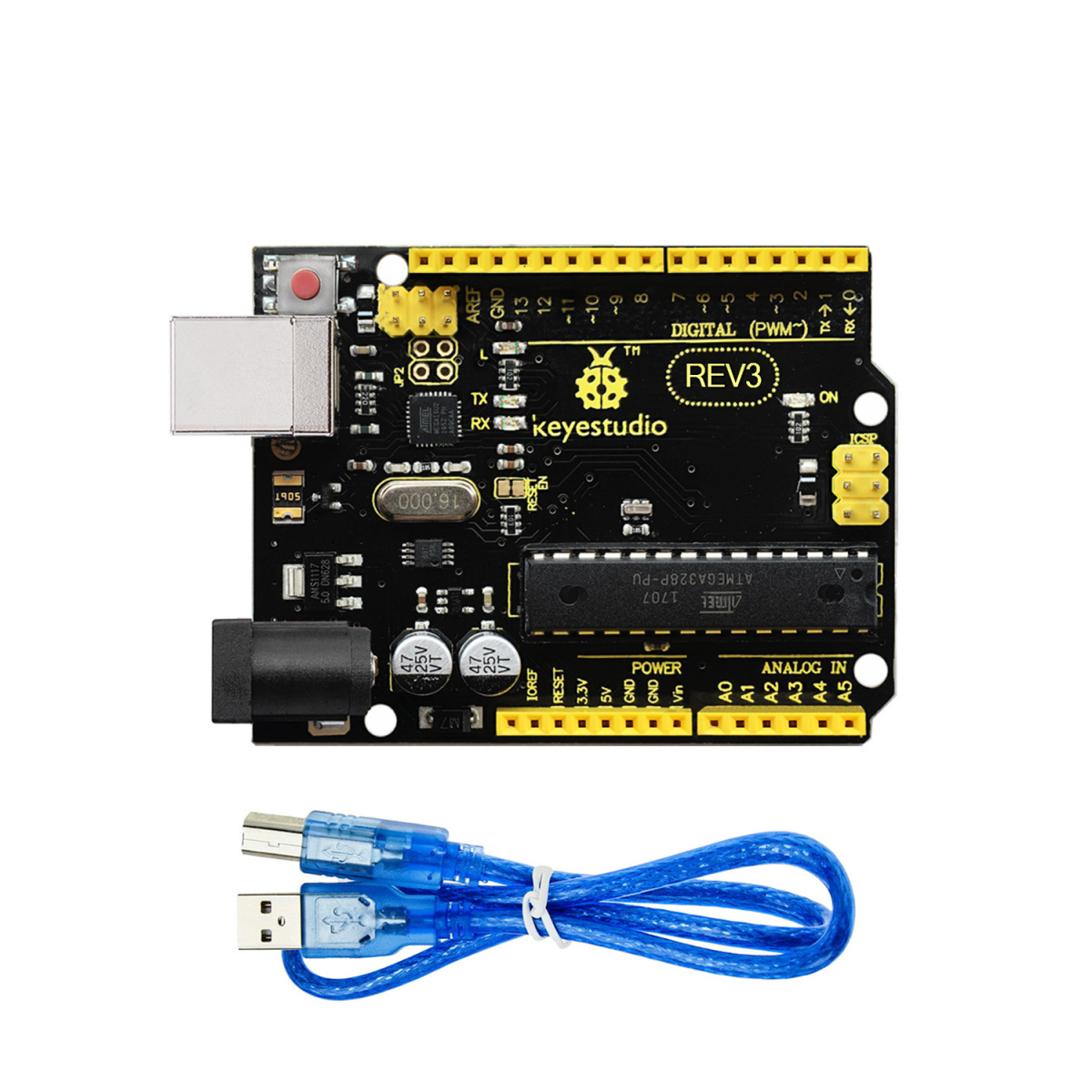 Ks0001A Keyestudio REV3 (Black) Main Control Board - Keyestudio Wiki