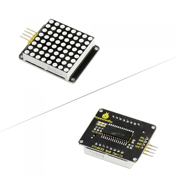 Ks0064 keyestudio I2C 8x8 LED Matrix HT16K33 - Keyestudio Wiki