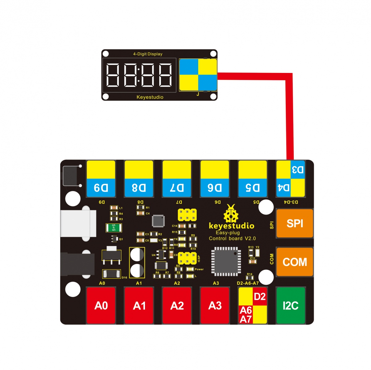 KS0369 EASY plug 4-Digit LED Display - Keyestudio Wiki