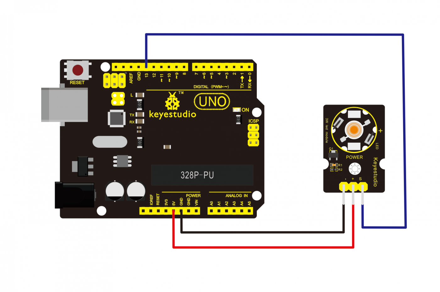 Ks0010 keyestudio 3W LED Module - Keyestudio Wiki