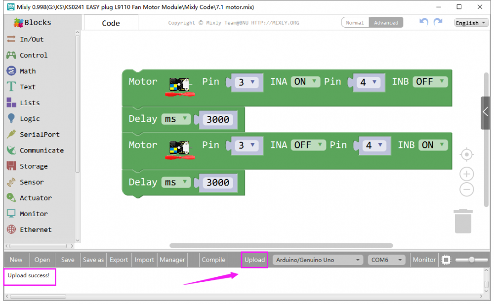 Ks0241 keyestudio EASY plug L9110 Fire Extinguishing Module ...